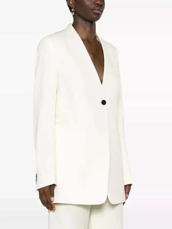 JIL SANDER Single-breasted Wool Blazer - Neutrals