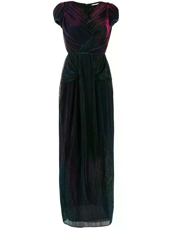 Marco De Vincenzo Metallic Sheen Pleated Dress