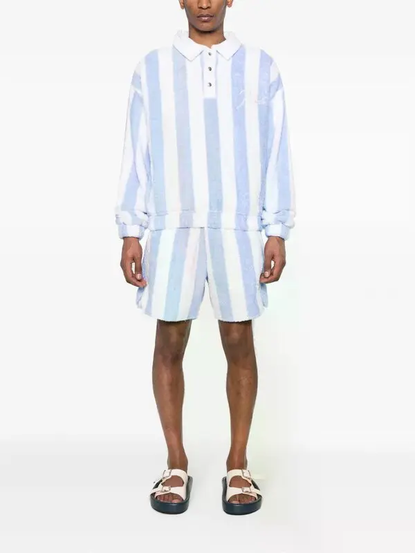 Rhude Striped Loop Terry Polo Shirt