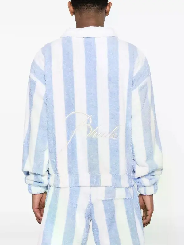 Rhude Striped Loop Terry Polo Shirt