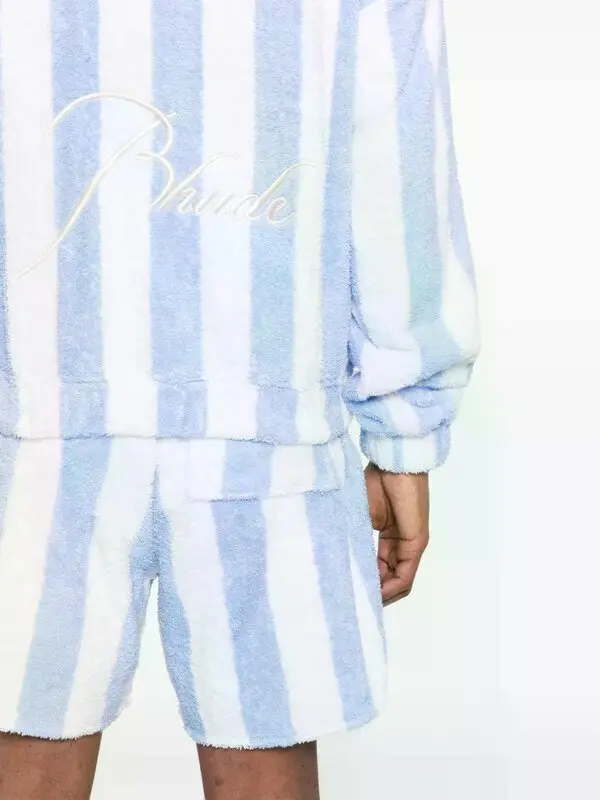 Rhude Striped Loop Terry Polo Shirt