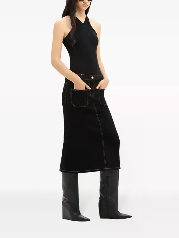 COURREGES Logo-embroidered Ribbed Tank Top