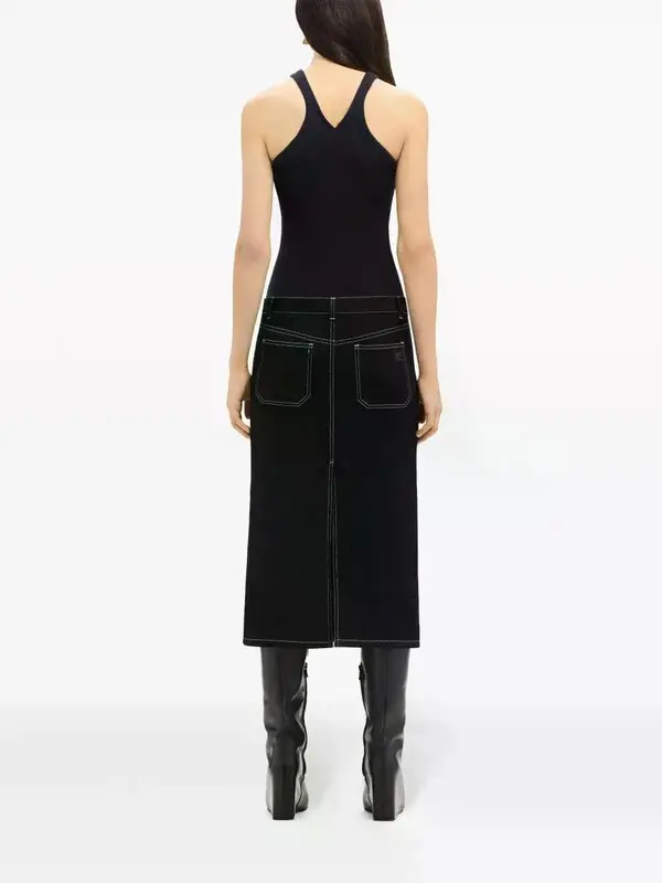 COURREGES Logo-embroidered Ribbed Tank Top