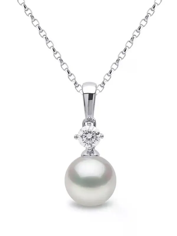 Yoko London 18kt White Gold Akoya Pearl And Diamond Necklace - Silver
