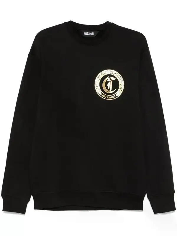 Just Cavalli Logo-print Cotton Sweatshirt - Black