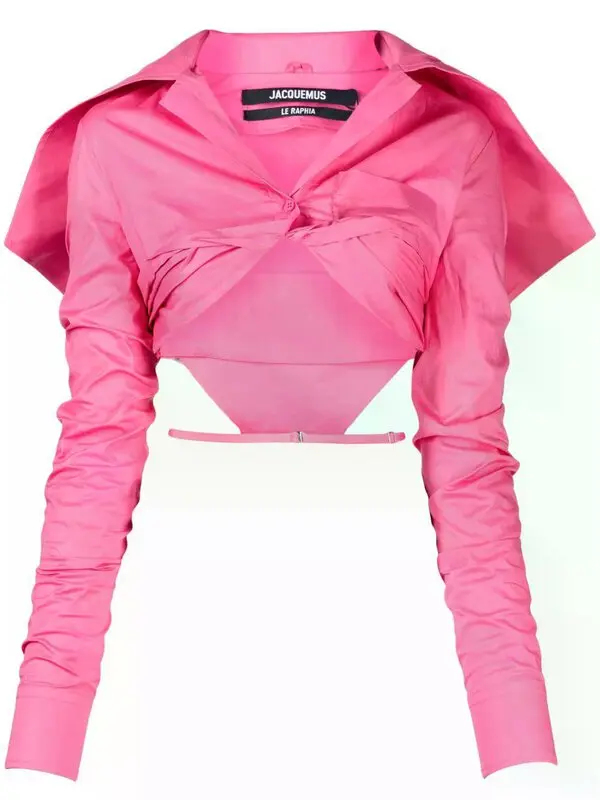 Jacquemus La Chemise Meio Cropped Shirt - Pink