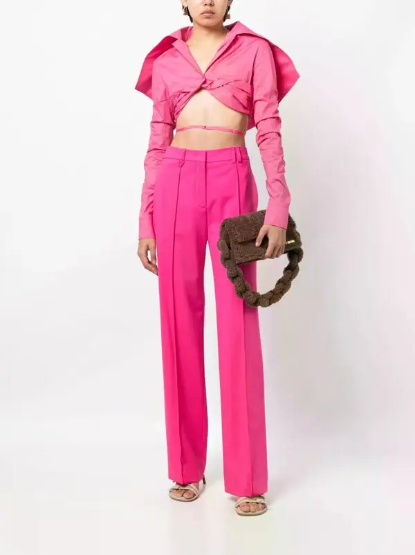Jacquemus La Chemise Meio Cropped Shirt - Pink