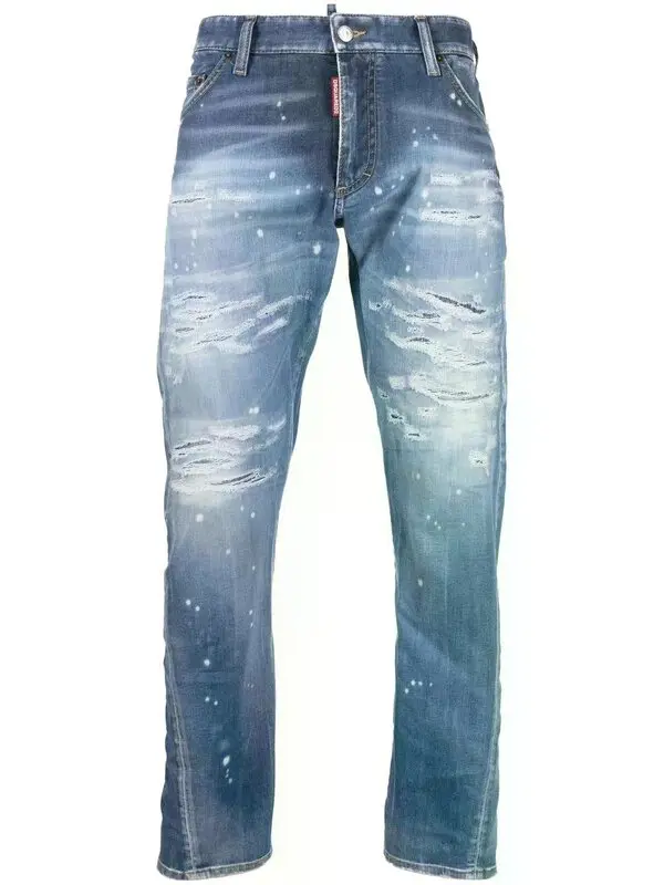 Dsquared2 Distressed Slim-cut Jeans - Blue