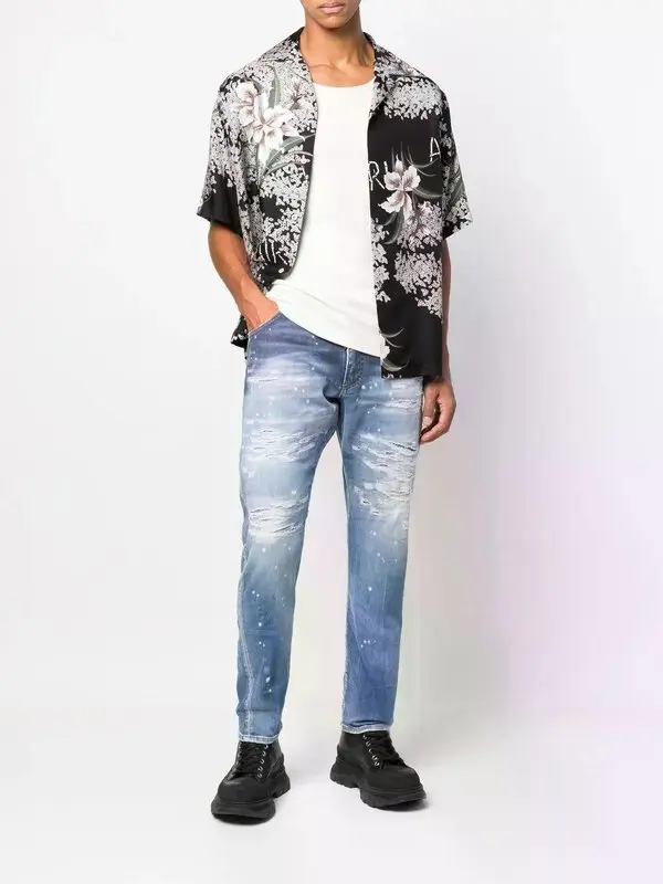Dsquared2 Distressed Slim-cut Jeans - Blue