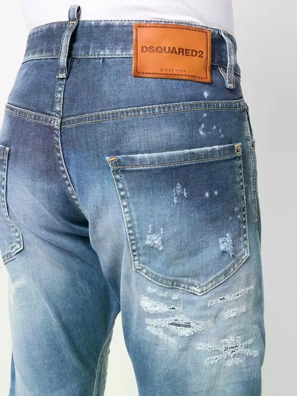 Dsquared2 Distressed Slim-cut Jeans - Blue