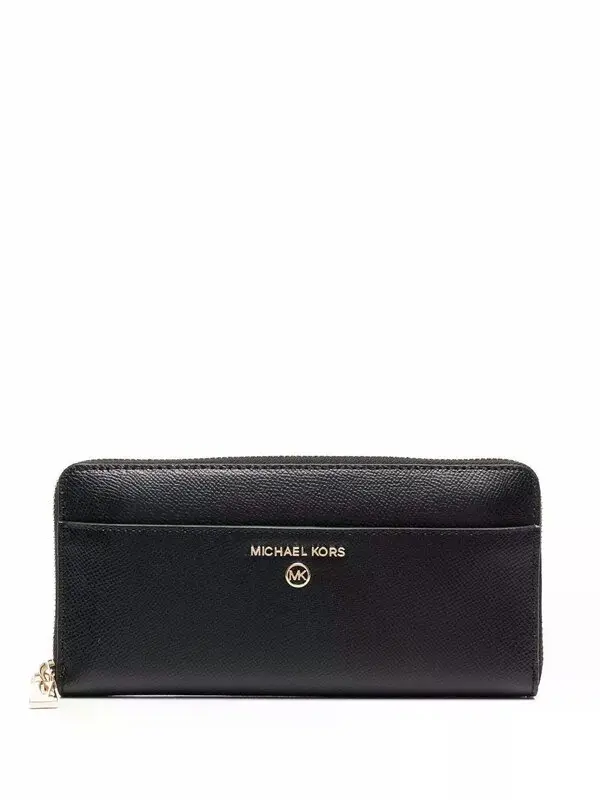 Michael Kors Logo-plaque Zip-up Wallet - Black
