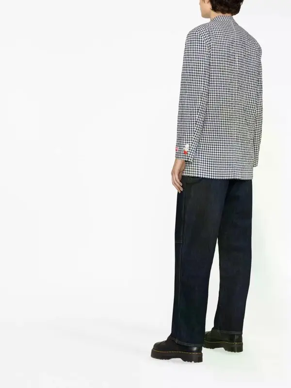 Kenzo Gingham Single-breasted Blazer