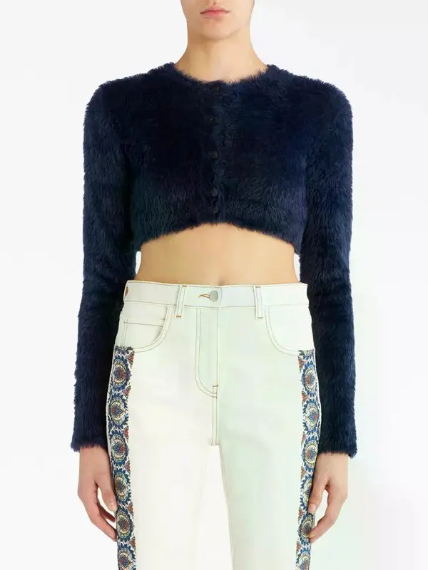 Etro Brushed-knit Cropped Cardigan