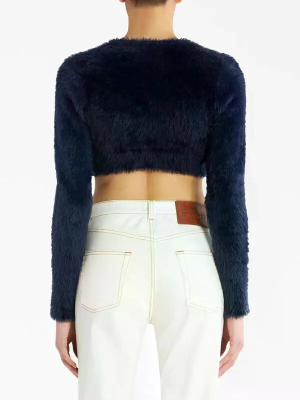 Etro Brushed-knit Cropped Cardigan