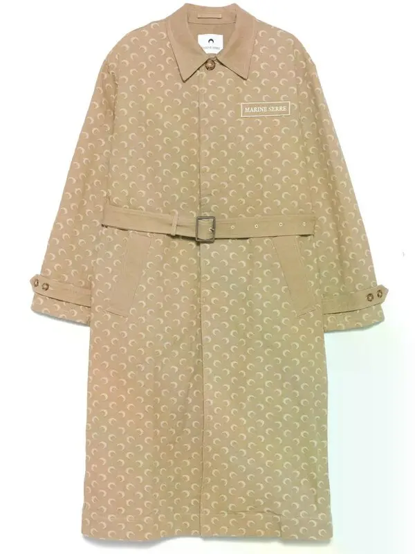 MARINE SERRE Moonogram-pattern Twill Coat