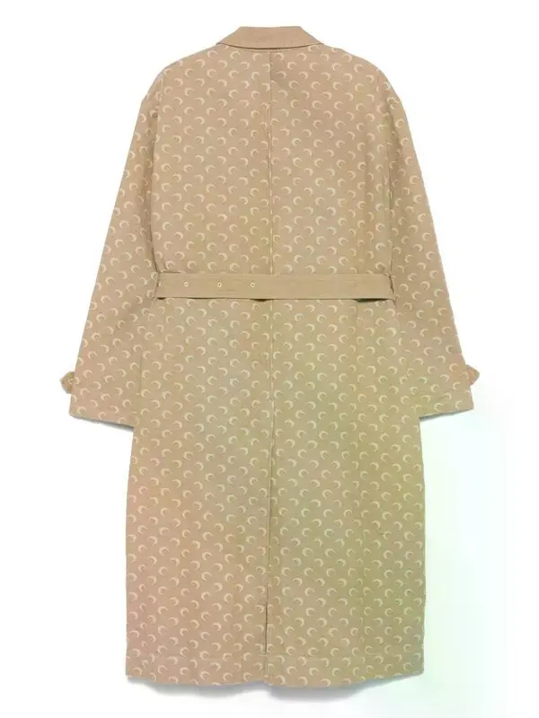 MARINE SERRE Moonogram-pattern Twill Coat