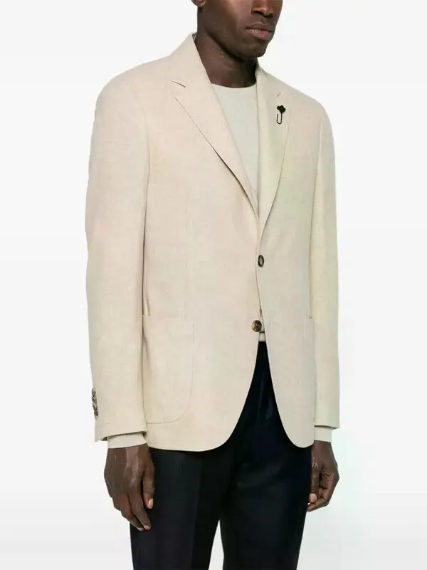 LARDINI Mélange-effect Blazer - Neutrals