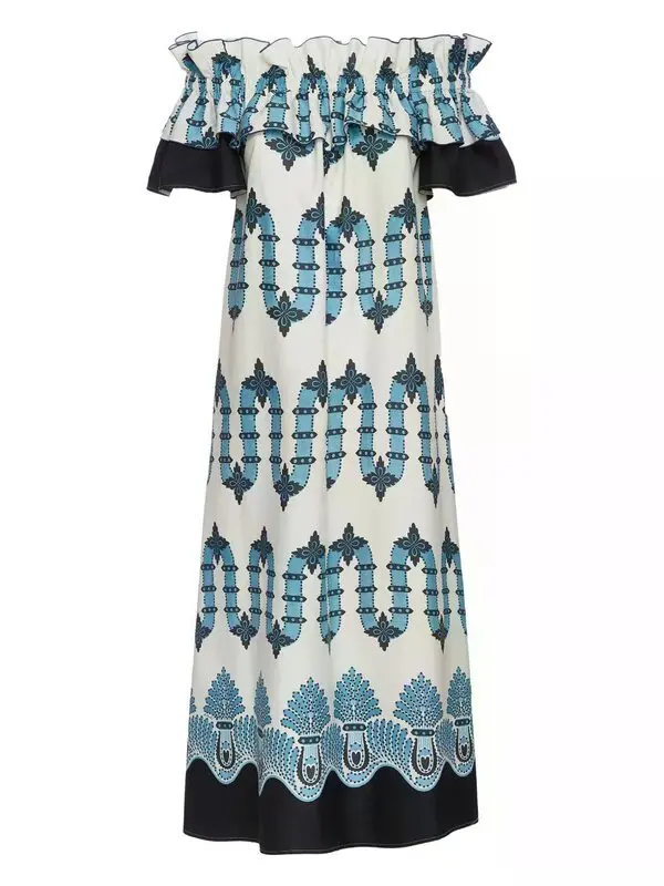 La DoubleJ Sirocco Print Off-shoulder Dress