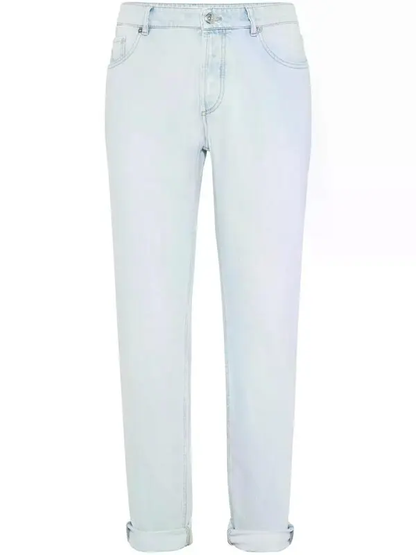 Brunello Cucinelli Tapered Jeans With Logo Patch