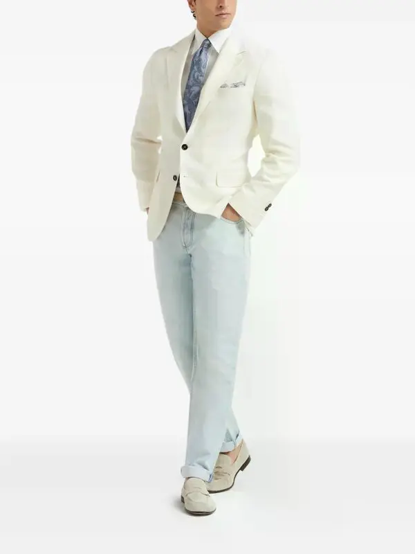 Brunello Cucinelli Tapered Jeans With Logo Patch