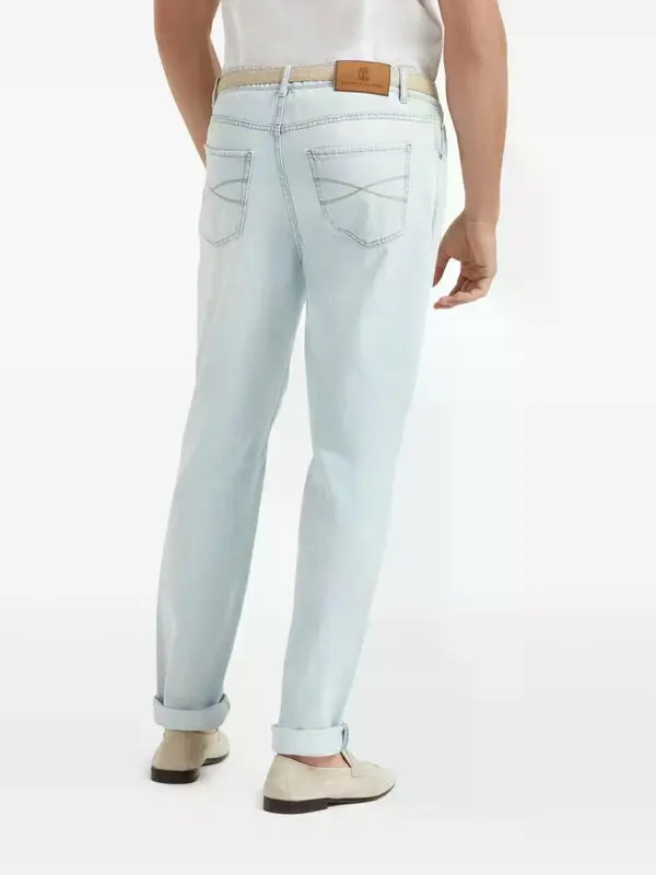 Brunello Cucinelli Tapered Jeans With Logo Patch