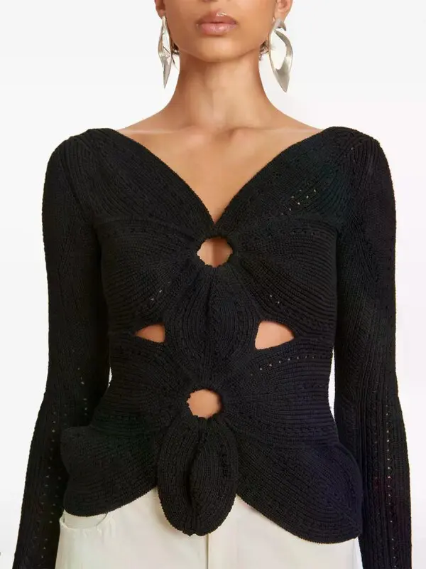 Cult Gaia Lule Crochet-knit Sweater