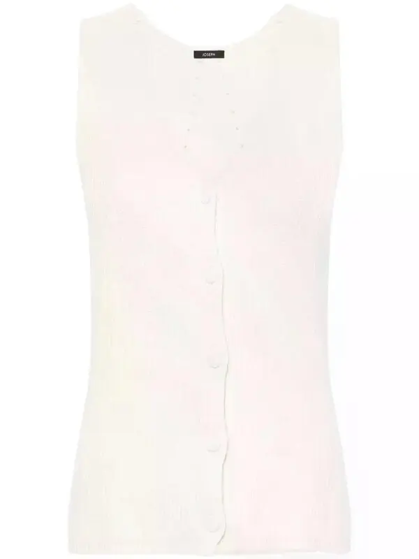 JOSEPH Ribbed Linen-blend Vest - Neutrals