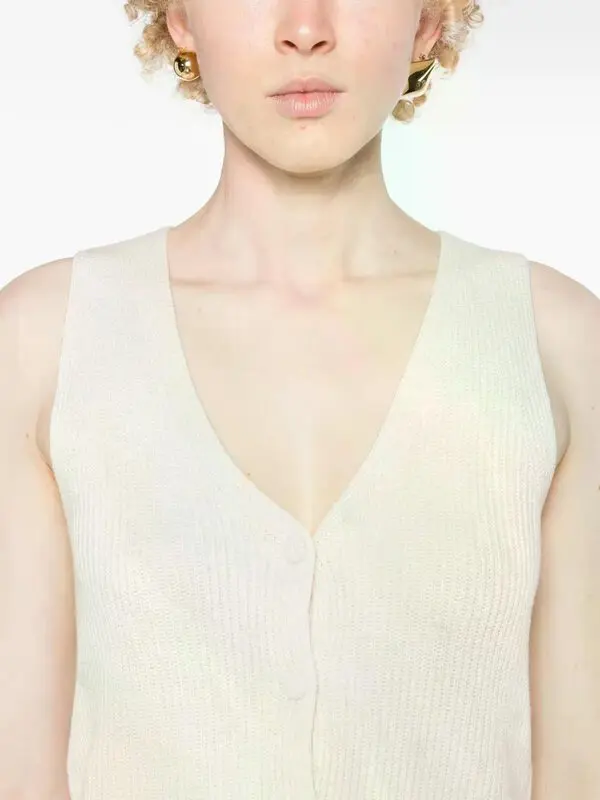 JOSEPH Ribbed Linen-blend Vest