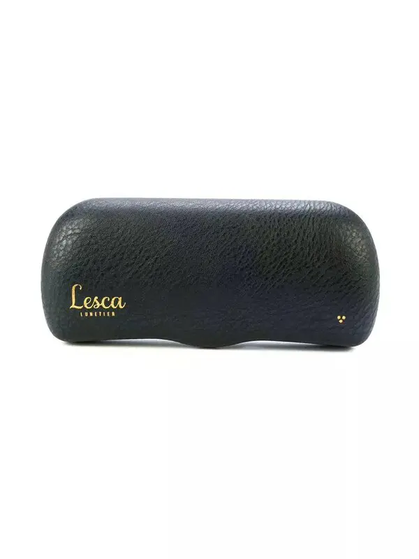 LESCA Round Tortoiseshell Eyeglasses - Brown
