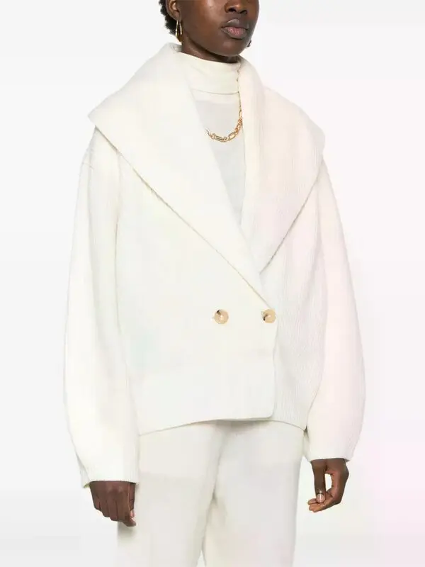 TOTEME Shawl Lapels Ribbed Knit Double-breasted Cardigan