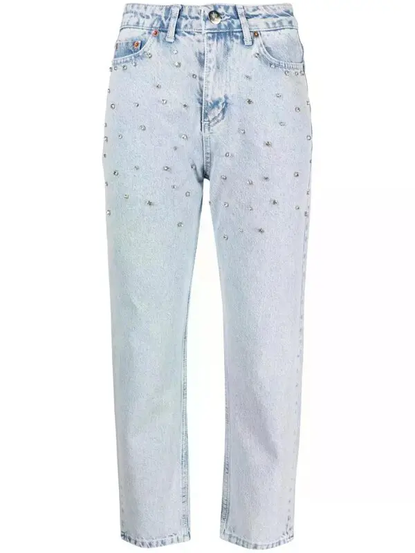ANA RADU Crystal-embellished Cropped Jeans