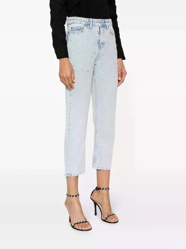 ANA RADU Crystal-embellished Cropped Jeans