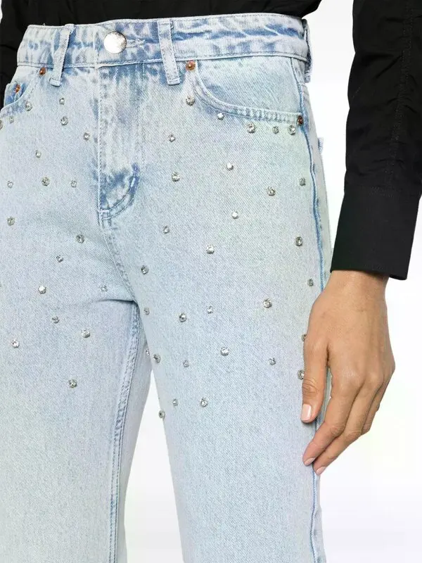 ANA RADU Crystal-embellished Cropped Jeans