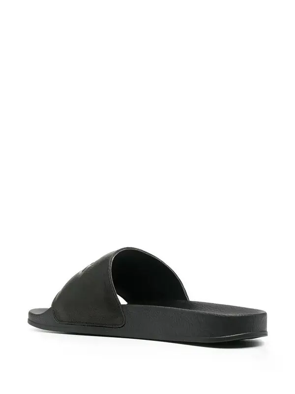 Heron Preston Logo Debossed Slides - Black