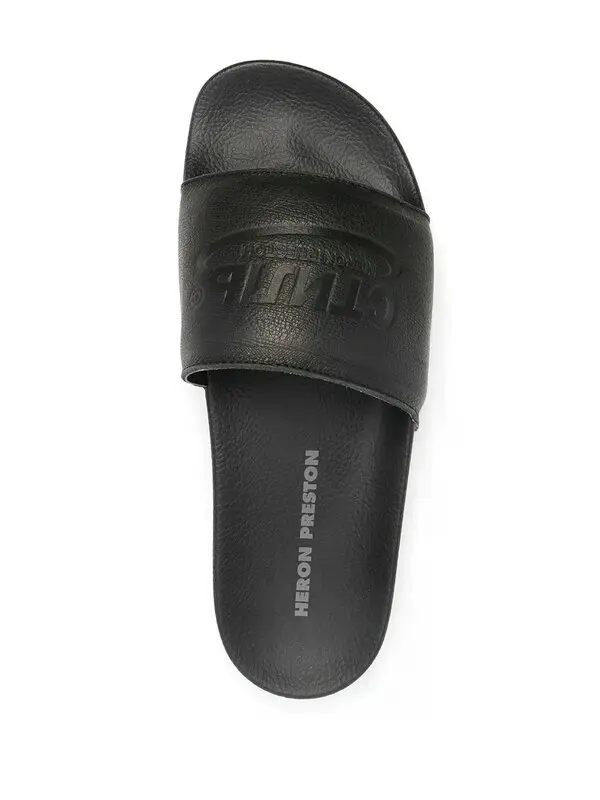 Heron Preston Logo Debossed Slides - Black