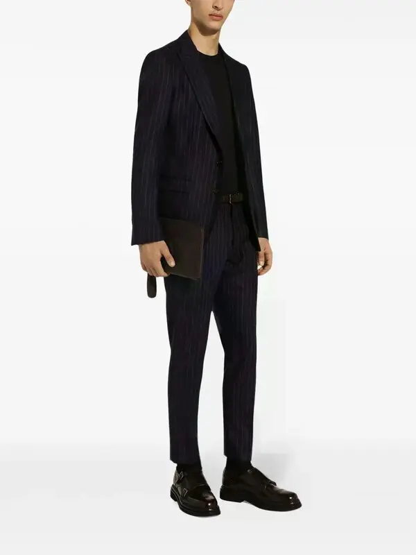Dolce & Gabbana Striped Tailored Trousers - Black