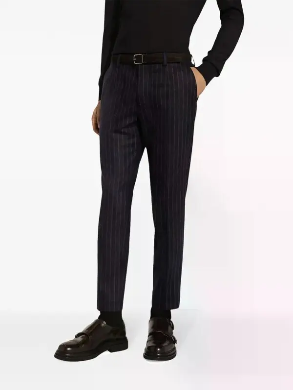 Dolce & Gabbana Striped Tailored Trousers - Black