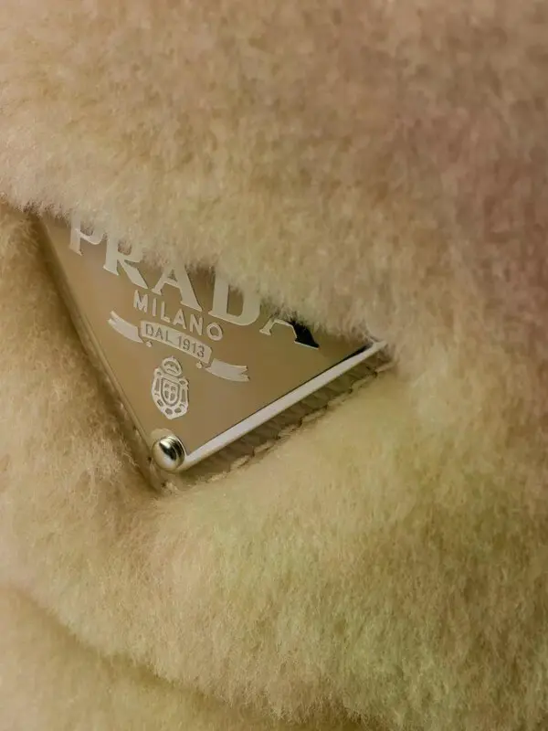Prada Shearling Bucket Hat - Neutrals