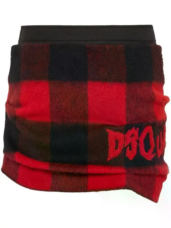 Dsquared2 Distressed Check-print Mini Skirt