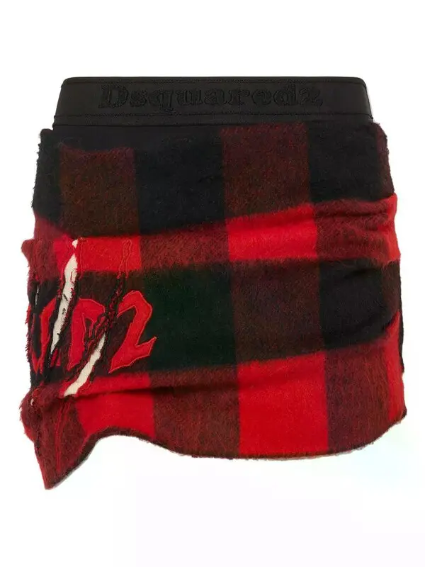 Dsquared2 Distressed Check-print Mini Skirt