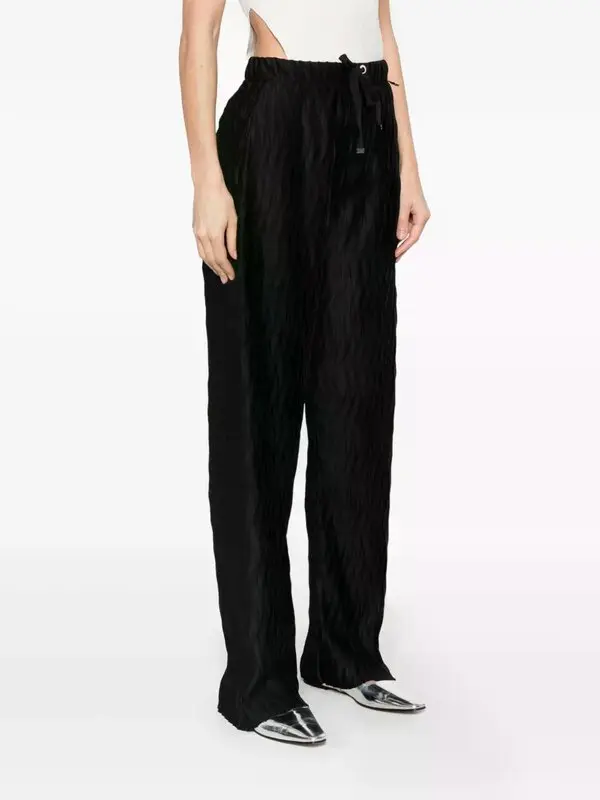 Herno Plissé Tapered Trousers - Black