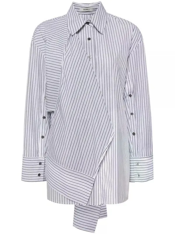 Goen.j Stripe-print Cotton Shirt