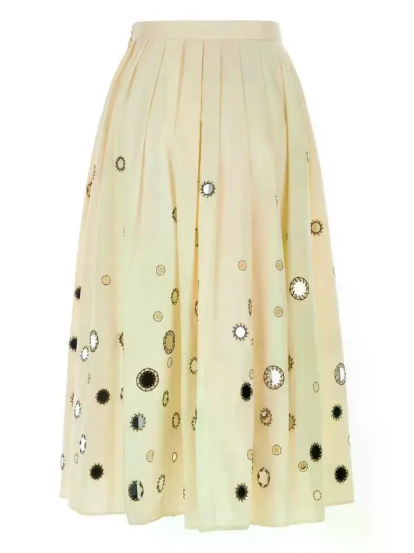 Prada Mirror-embellished Cotton Midi Skirt