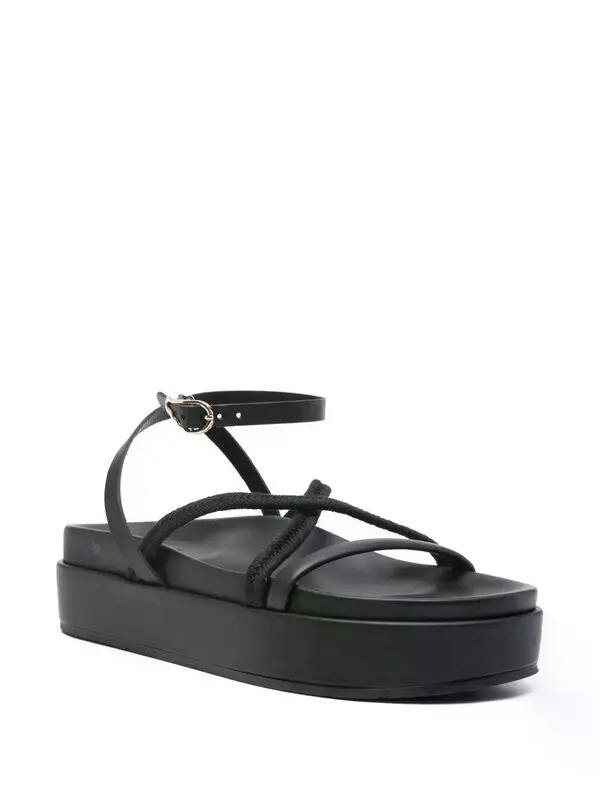 ANCIENT GREEK SANDALS Atheras Flat Sandals - Black