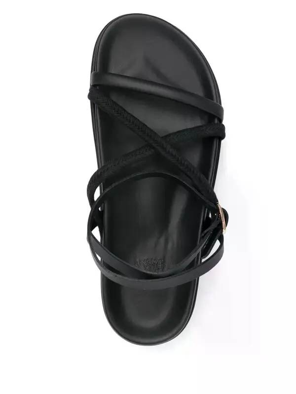 ANCIENT GREEK SANDALS Atheras Flat Sandals - Black