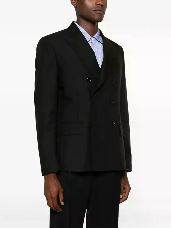 LARDINI Double-breasted Blazer - Black