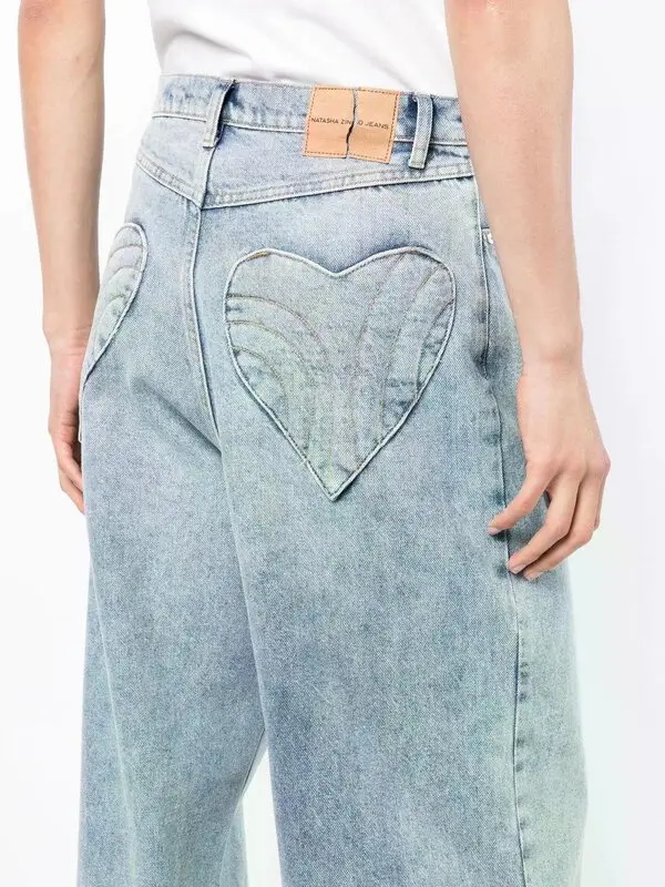 Natasha Zinko Heart-pocket Wide-leg Jeans