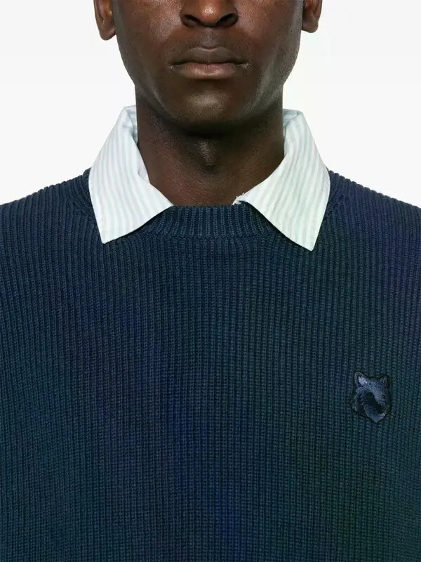 Maison Kitsuné Embroidered Logo Cotton Blend Jumper