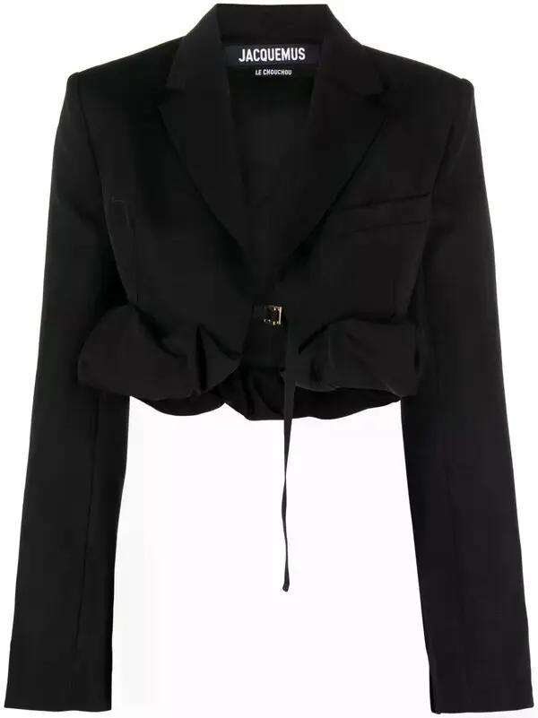 Jacquemus La Veste Croissant Cropped Blazer - Black