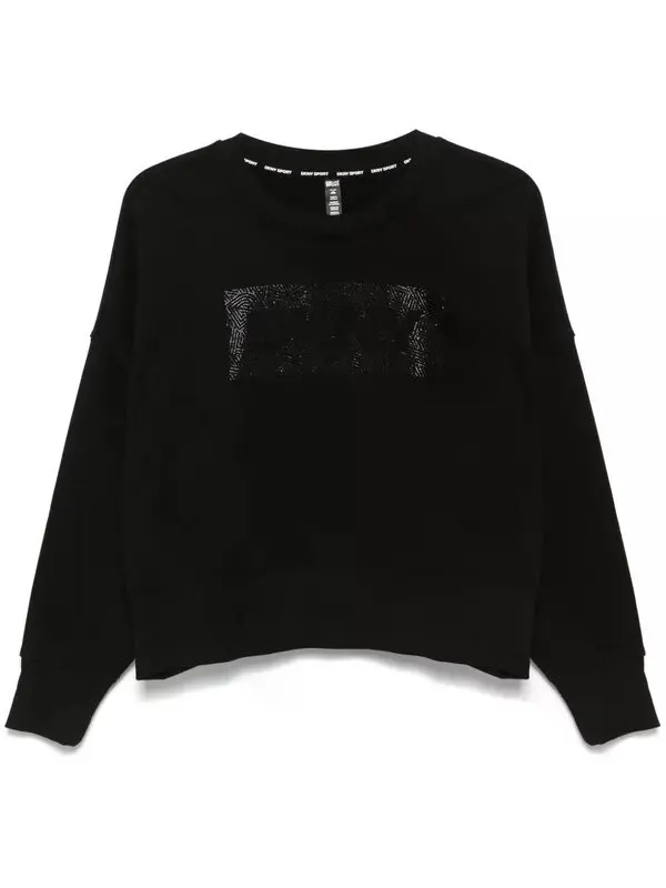 Dkny Embellished Logo Crewneck Sweatshirt - Black